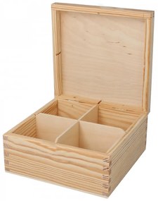 Dřevěná krabička na čaj 4 přihrádky H4 galanteriadrew