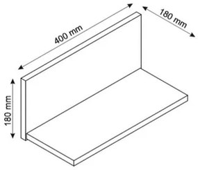 Nástěnná police Carlos, bílá, 40 cm