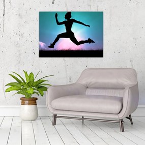 Obraz skákající siluety ženy (70x50 cm)