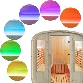 BPS-koupelny Zahradní kombinovaná sudová sauna 2v1  - Infrasauna + finská sauna 180x200, 4-6 osob