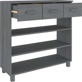 Konzolový stolek HAMAR tmavě šedý 90x35x90 cm masivní borovice 340466