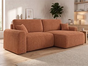 Rozkládací oboustranná sedací souprava do L NORDEN TILIA 250x140 cm, terakotová