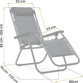 Skládací zahradní lehátko s polštářem Sofotel ChillWell černé