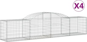 Klenuté gabionové koše 4 ks 300x50x60/80 cm pozinkované železo 3146667