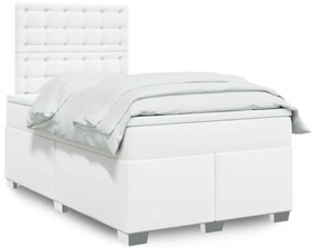 Box spring postel s matrací bílá 120x190 cm umělá kůže 3293013