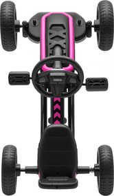 AIYAPLAY kart s pedály s protiskluzovými EVA koly kovový rám nosnost 30 kg pro děti od 2-5 let růžová