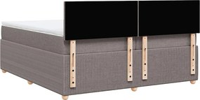 Box spring postel s matrací taupe 200x200 cm textil 3287560