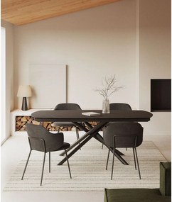 Rozkládací jídelní stůl s přídavnou deskou s keramickou deskou 100x130 cm Yodalia – Kave Home