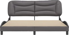 Rám postele bez matrace Hvar šedý 180x200 cm umělá kůže 3208019