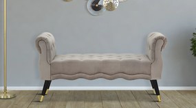 Lavice Paris 120 cm samet šedá/zlatá
