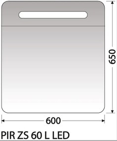 INTEDOOR zrcadlová jednodveřová skříňka s integrovaným LED osvětlením PIR ZS 60 L LED Varianta: A4376 Beton Factory 01