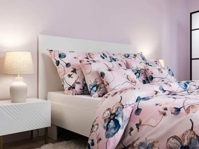 DADKA Bavlněné povlečení Bloom elegance pudrová 200x200, 2x70x90 cm