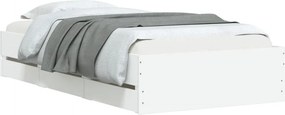 Rám postele se zásuvkami bílý 100 x 200 cm kompozitní dřevo 3207287
