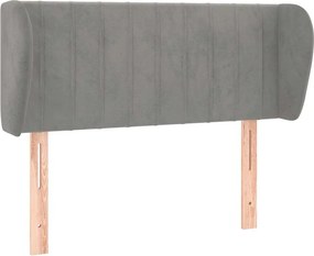 Čelo postele typu ušák světle šedé 103x23x78/88 cm samet 3117424