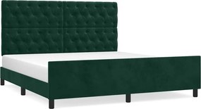 Rám postele bez matrace tmavě zelená 160 x 200 cm samet 3125949