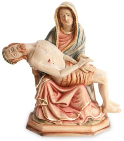 Dřevěná socha - Pieta, malovaná