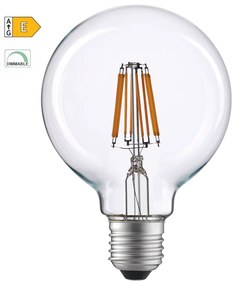 Diolamp LED Globe Filament žárovka čirá G125 10W/230V/E27/4000K/1260Lm/360°/Dim