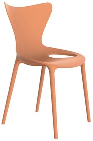 OnaDnes -20% VONDOM Oranžová plastová jídelní židle LOVE
