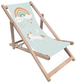 DECKCHAIR Skládací plážové lehátko JEDNOROŽEC pro děti Zvolte barvu: Nelakovaná