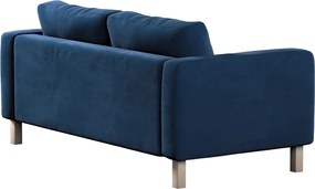 Potah na pohovku IKEA  Karlstad 2-místná, nerozkládací, krátký barva tmavě modrá látka lesklé, sametová