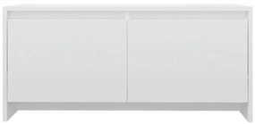 Konferenční stolek bílý vysoký lesk 90x50x41,5 cm dřevotříska - Default Title