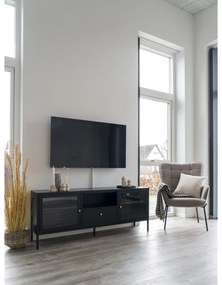 Černý kovový TV stolek Dekar 160 cm