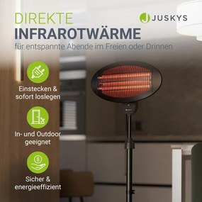 Juskys Venkovní infračervený zářič 2 000 W, černý