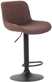 Barová židle Haugo - látkové čalounění - černý rám | hnědá