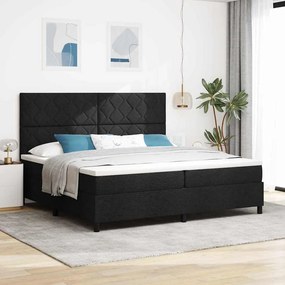 Postel s boxspringem s čelo Černá 200 x 200 cm textil 3339492
