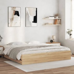 Rám postele se zásuvkami dub sonoma 180x200 cm kompozitní dřevo 3207254