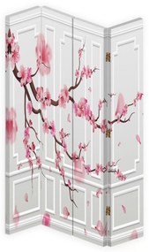 Ozdobný paraván Kvetoucí třešeň Japonsko - 145x170 cm, čtyřdílný, klasický paraván