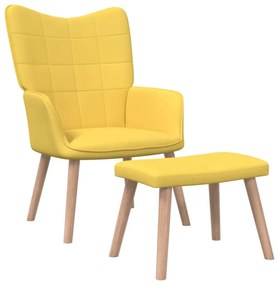 Relaxační křeslo se stoličkou hořčicově žluté textil,  327937 HangarStore.cz