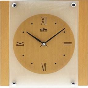 Tradiční dřevěné hodiny světle hnědé MPM E07.2706