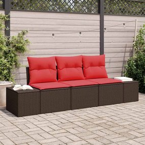 Set pohovek 3 ks Hnědá polyratan 3346924