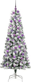 Umělý Skládací Vánoční Strom 300 LED Zelená a bílá 180 cm 3395601