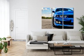 Vícedílný obraz Přední Část Modrého Sportovního Vozu Nedostatek Nedostatek Plátno Canvas 180x120