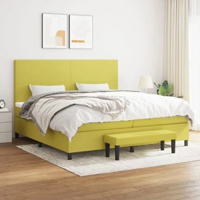 Box spring postel s matrací světle zelená 200x200 cm textil,  3136468 HangarStore.cz