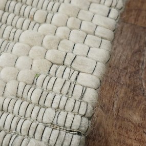Asra, Kusový ručně tkaný koberec Woolen 5 White, 150x240, bílá, ložnice