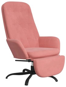 vidaXL Relaxační křeslo s podnožkou růžové samet
