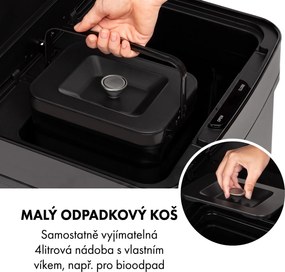 Klarstein TouchLess Black Stainless Steel, odpadkový koš, senzor, 72 l, černý