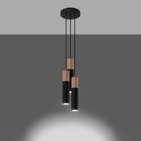 Sollux Lighting Závěsné svítidlo PABLO 3P černé
