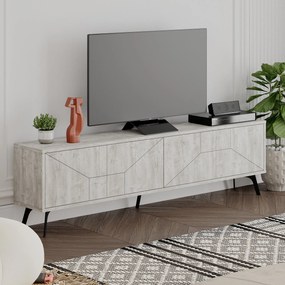 KALUNE DESIGN dřevěný TV stolek DUNE bílý 50x180 cm 855DTE3097