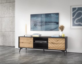 PSK Televizní stolek DARA, Dub Evoke/Černá 154 cm