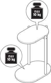 Tchibo - Odkládací stolek z masivního dřeva - barva: hnědá