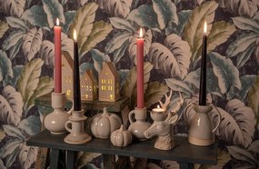 Béžový porcelánový domek s LED světýlky Chrie - 8*5*18 cm