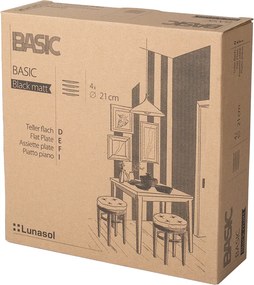 Talíř mělký 20,5 cm 4 ks — Basic černý matný - 492782