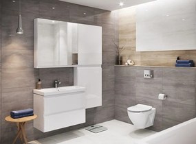 Cersanit Moduo, závěsná umyvadlová skříňka 80cm, šedá lesklá, S929-007