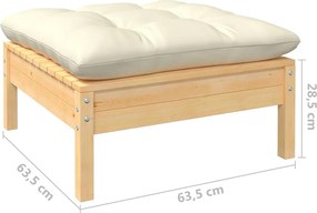 12dílná zahradní sedací souprava krémové podušky borovice 3097049