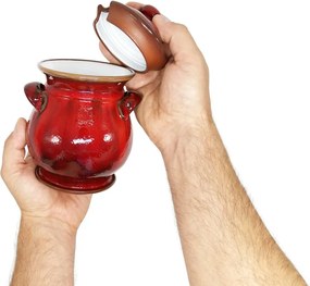 Keramický meďák Červený – ruční práce, originální autorský design