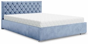 Manželská postel 140 cm Danita (světle modrá) (s roštem a úložným prostorem). 1046845